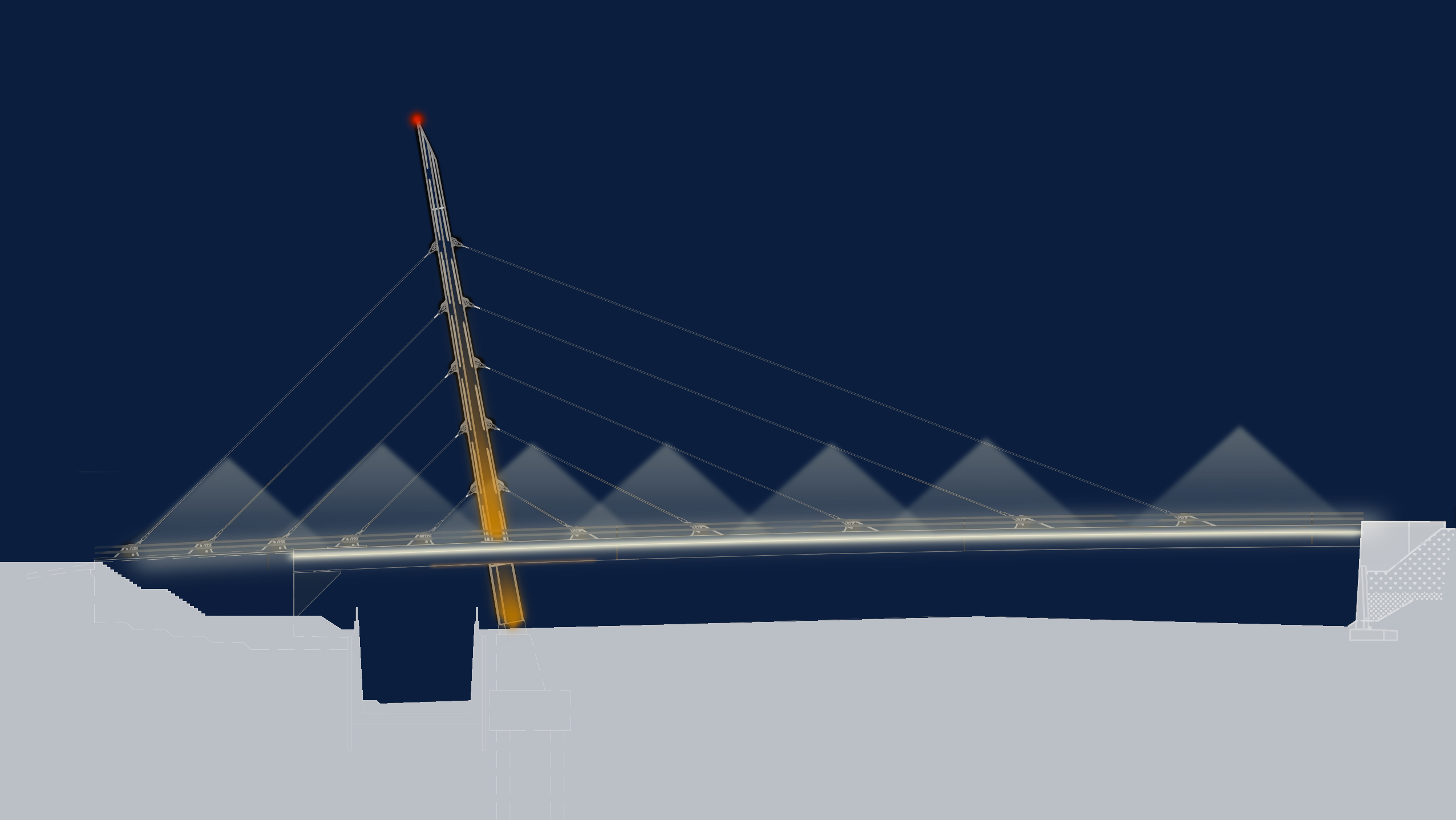 Pont haubané, Genève – Radiance 35